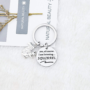 WSNANG Funny Squirrels Jewelry Forest Animal Jewelry Squirrels Lover Gift (Listening Squirrel KC)