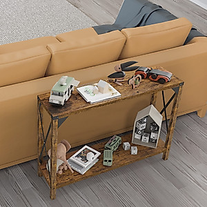 IDEALHOUSE Entryway Table, 43 Inch Farmhouse Console Table, 2-Tier Wood Sofa Table Furniture for Foyer, Living Room, Hallway, Easy Assembly (Vintage, 43" X 11.8" X 29.9")…