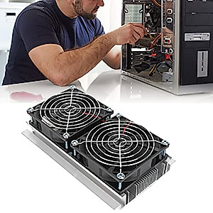 Tgoon 2‑Core Semiconductor Cooler, No Need for Refrigerant Semiconductor Refrigeration Cooler Ambient Temperature Low Noise for Experiment Boards for Computers(US Plug 110V)