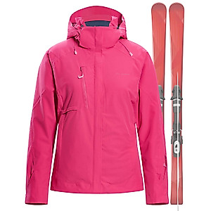 fit space Women's Winter Ski Coat Jacket Hooded Mountain Snowboarding Sports(Rose Pink,M)