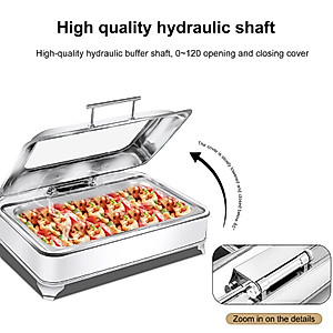 9l Food Warmer for Party Buffet, Electric Chafing Dish with Temperature Control, Stainless Steel Dish for Parties, Buffet Equipment for Restaurant(Size:1/2)
