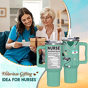 AT2Z GLOBAL Nurse Gifts - Nurses Week Gifts - Nurse gifts for Women - Christmas Nurse Gifts - Nursing Appreciation Gifts, RN/LPN/NICU Gift - Gift For Nurse Female, Nurse Tumbler 40oz With Handle