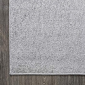 JONATHAN Y SEU100K-5 Haze Solid Low-Pile Indoor Area-Rug Casual Contemporary Solid Traditional Easy-Washing Bedroom Kitchen Living Room Non Shedding, 5 ft x 8 ft, Light Gray