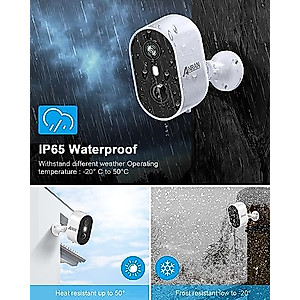 ANRAN Security Cameras Wireless Outdoor, 2K WiFi Surveillance Camera for Home Security, Battery Powered Cameras with Spotlight, Motion Detection, Color Night Vision, Compatible with Alexa, 2 Packs