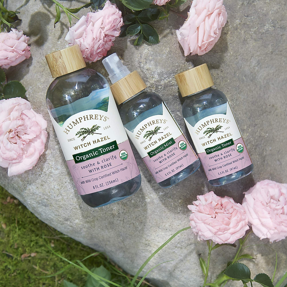 Humphreys Clarify + Soothe Witch Hazel with Rose Organic Toner, Clear, 8 Oz ( Pack of 1)