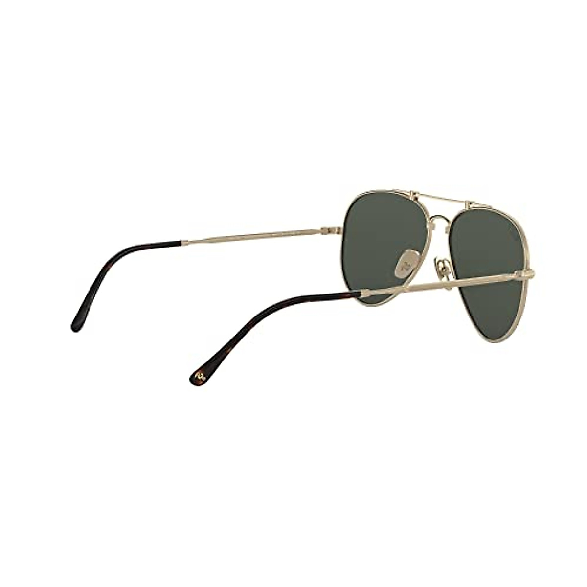 Ray-Ban RB8125M Titanium Aviator Sunglasses, Gold Demigloss/Polarized G-15 Green, 58 mm