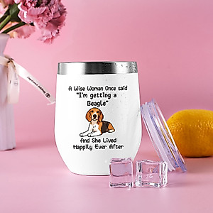 Rudicaxi Beagle Gifts,12OZ Beagle Wine Tumbler, Beagle Gifts for Women, Dog Mom Birthday Gifts For Pup Owner Who Loves Basset Hound, Gifts for Dog Lovers Funny Mother's Day Christmas