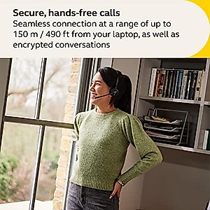 Jabra Engage 55 Stereo Wireless Headset with Link 400 USB-C DECT Adapter – Noise-Cancelling Microphone, Extensive Range, Hearing Protection – MS Teams Certified, Works with All Other Platforms – Black