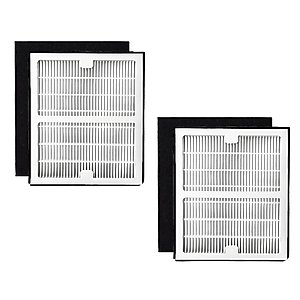 Gekufa Replacement Filter B Compatible with Idylis AC-2125, AC-2126, IAF-H-100B, IAP-10-125, IAPC-40-140, IAP-10-150, IAP-10-050 for Idylis Air Purifiers Include 2 HEPA Filters & 2 Carbon Filters