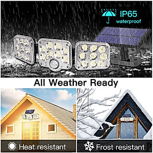 Solar Motion Lights Outdoor 2 Packs, Solar Flood Light with Remote, Solar Security Lights, Security Pendant Light Kits for Indoor Home Shed Gazebo Porch, with Adjustable Solar Panel and 15.4Ft Cord