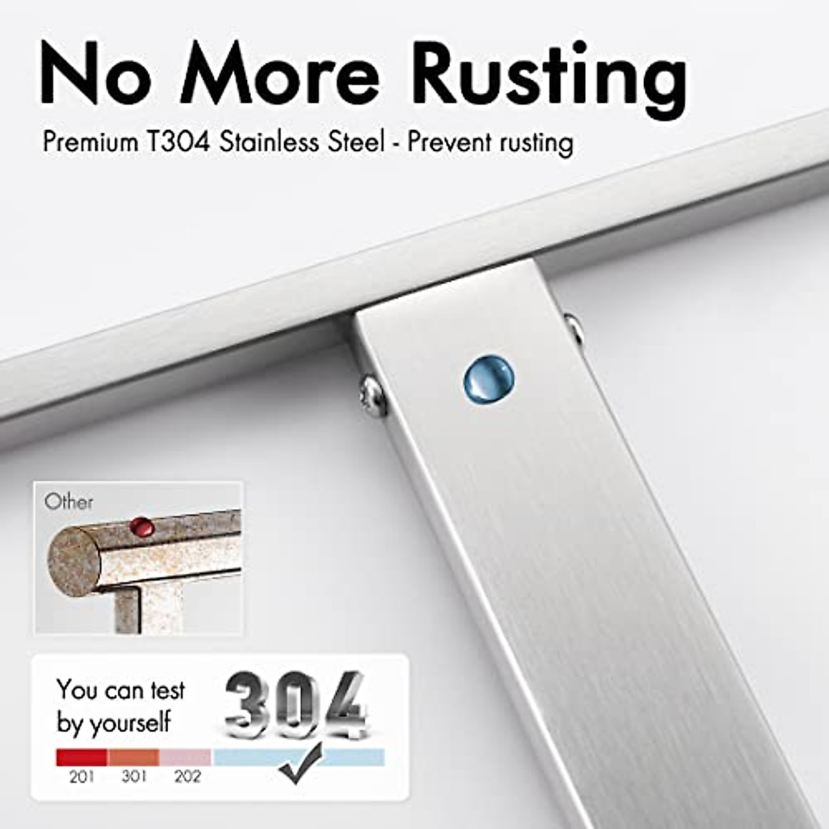 KES Standing Towel Rack 2-Tier Towel Rack Stand with Marble Base for Bathroom Floor, Upgrade Steady Design, SUS 304 Stainless Steel Brushed Finish, BTH217-2