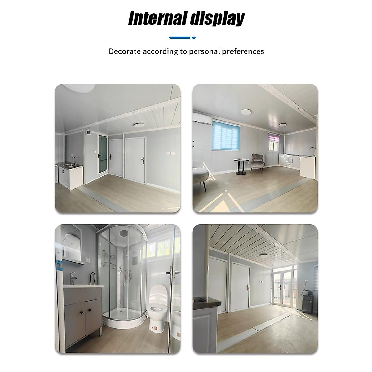 Modular Container 20＆40FT Tiny Home with Light Steel Frame Expandable Container House with 2 Bedrooms ＆ 1 Kitchen 1 Bathroom