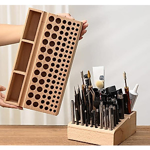 Leather Tool Holder, 100 Holes Storage Rack, Professional Leathercraft Tool Holder Rack Stand, Leather Craft Tool Holder Box, Hand Work Holder Stand Organizer, Leathercraft Accessories