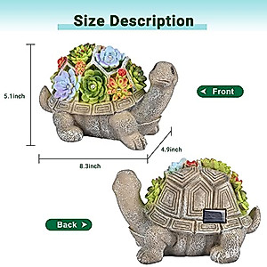 GIGALUMI Solar Garden Statues Turtle Figurine Lights for Outside, Yard Decorations Outdoor, Garden Decor Unique Birthday Housewarming Gifts for Mom, Women for Mothers Day