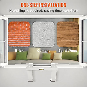 VEVOR Air Conditioner Support Bracket, No Drilling Easy Installation, Heavy Duty Steel Construction Max. 220 lbs Load Capacity, Fits Single or Double Hung Windows, Home and RV, White