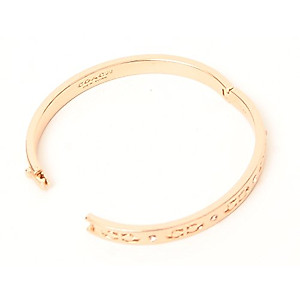 Coach Kissing Bracelet C Hinged Bangle ROSE Gold Pink