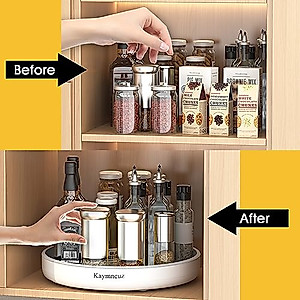 10 Inch Non Skid Lazy Susan Organizer, Spice Rack Organizer, Lazy Susan Turntable, Turntable Rack for Cabinet, Pantry Organization and Storage, Kitchen, Fridge, Bathroom Makeup, 4 Pack
