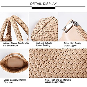 Woven Bag for Women, Vegan Leather Tote Bag Large Summer Beach Travel Handbag and Purse Retro Handmade Shopper Bag
