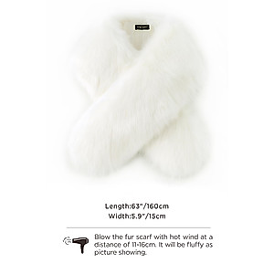 BABEYOND Women's Faux Fur Shawl Party Faux Fur Collar Fur Wraps for Winter Bridal Wedding Cover Up