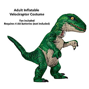 Rubies Inflatable Original Velociraptor Dinosaur Costume For Adults, For Themed Party and Halloween, Standard Size