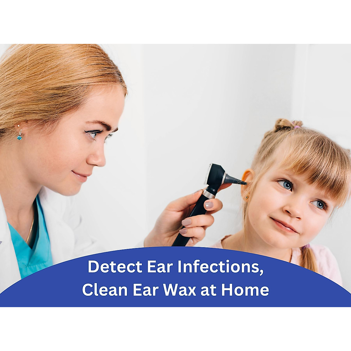 MEDCASE Brilliance Otoscope - Professional Ear Scope with LED Light and Speculum for Ear Examination and Diagnosis - Ideal for Professional and Home Use - Blue