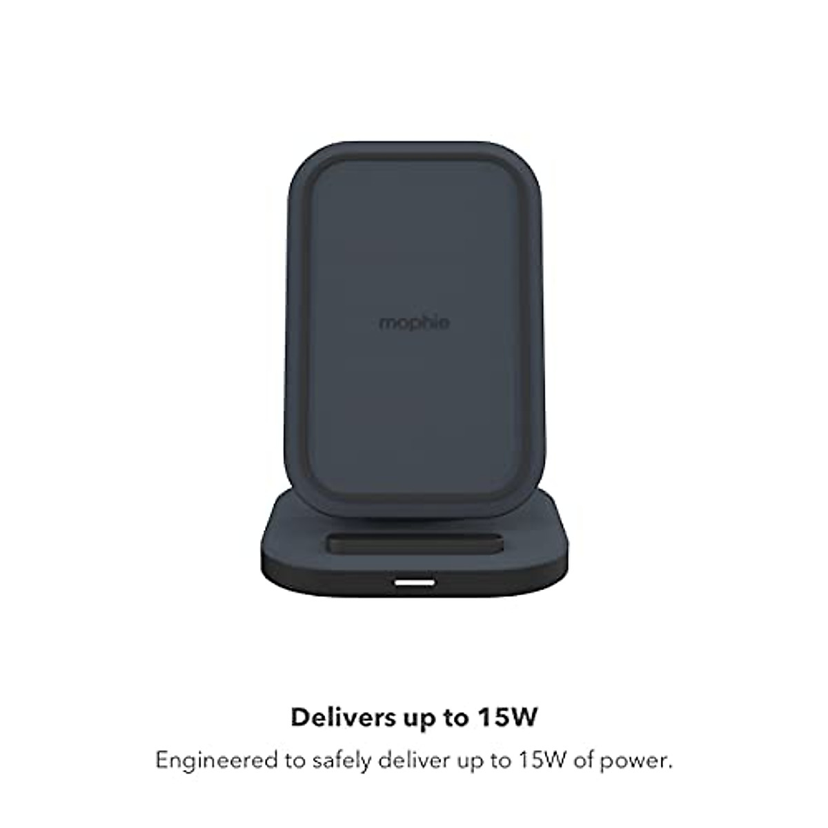 mophie Universal Wireless Charging Stand - 15 Watt Fast Charging for Qi-Cerified Phones Like Samsung Galaxy, Google Pixel, Apple iPhone 11 (Pro, Pro Max), iPhone XR/XS/SE, iPhone 8 - Black