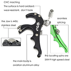 ZSHJGJR Archery Compound Bow Release Aid Thumb Bow Release Trigger 4 Fingers for Compound Bow Accessory (Blue)