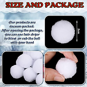 WILLBOND White Faux Fur Pompom Balls Artificial Rabbit Fur DIY Pompoms for Handbag Pendant Keychain Decoration Knitting Hat Accessory (48 Pieces,0.79 Inch)