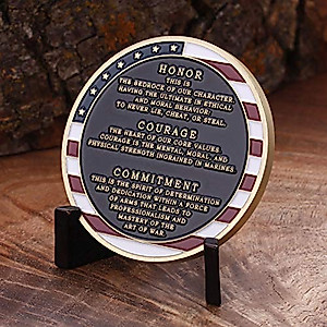 Marine Corps Core Values Challenge Coin - USMC Challenge Coin - Amazing US Marines Military Coin - Designed by Marines for Marines & Veterans!