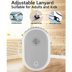 Portable Hanging Neck Fan Wearable Personal Fan Battery Operated USB Rechargeable 3 Speed Mini Handheld Air Conditioning Cooling Refrigeration Necklace Fan for Women Eyelash Camping Outdoor(White))