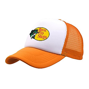 CUMIO Hats for Men and Women Mesh Baseball Cap, One Size Fits All, Fishing Sport Hat, Orange 7-7 5/8