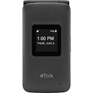 PostPaid Verizon Wireless Flip Phone KAZUNA eTALK - 4G LTE Model F119 can be Activated on Any Verizon or It's MVNO Plan, Gray