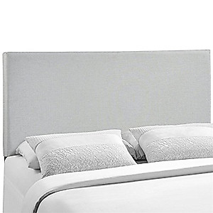 Modway Region Linen Fabric Upholstered Queen Headboard in Gray