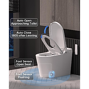 EPLO Smart Toiet with Tank and Bidet Built In,Auto Open Close,Blackout Flush,Auto Flush,Heated seat,Foot Sensor Operation,One Piece Elongated Modern Bidet Toilet Combo G20PRO