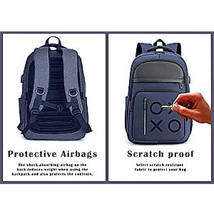 YB-OSANA Gaming Console Backpack Travel Carrying Case with USB Port Multiple Pockets for PS5/Controllers/Gaming Accessories (Blue)