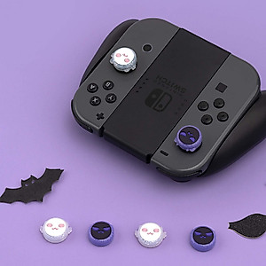 GeekShare 4PCS Cute Ghost Halloween Thumb Grip Caps,Soft Silicone Joystick Cover Compatible with Nintendo Switch/OLED/Switch Lite