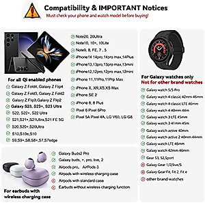 Wireless Charger for Samsung S23 Ultra, Samsung Charging Station with Clock for Samsung S23+/S22 Ultra/S22/Z Fold 4/Z Flip 4, Samsung Watch Charger for Galaxy Watch 5/5 Pro/4/3/Active 2, Galaxy Buds 2