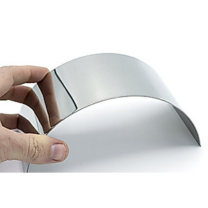 Plane Half Cylinder Convex Stainless Steel Mirror for use with Ray Box - 6.25" x 2.875" - 1mm Thick Approx. - Eisco Labs