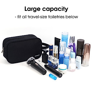 Narwey Toiletry Bag for Men Travel Toiletry Organizer Traveling Dopp Kit Shaving Bag for Toiletries Accessories (Black)