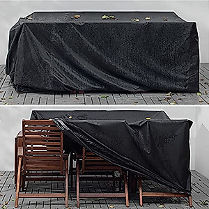 Outdoor Furniture Covers Waterproof Table 47x47x29in, Outdoor Furniture Covers for Winter, Patio Furniture Covers Set, Rectangular, All Weather, Thickened, Black