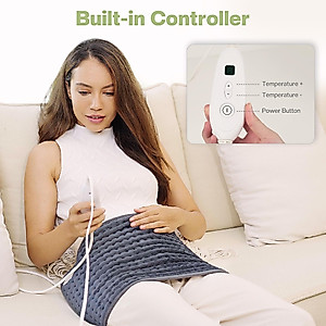 Snailax Heating Pad for Back Pain Relief, FSA HSA Eligible, Electric Heating Pads with Auto Shut Off Large for Neck, Shoulder, Knee, Leg, Cramps, Ideal Gifts for Woman, Man, Mom, Dad, Grey