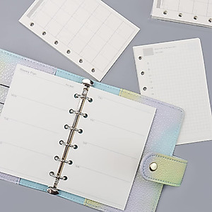 A7 Refill Paper 3 Pack Undated Daily&Weekly&Monthly Binder Inserts 6-Hole Punched Filler Paper Planner Refills, 135 Sheets/270 Pages Refillable Planner Binder Paper for A7 Planner Inserts