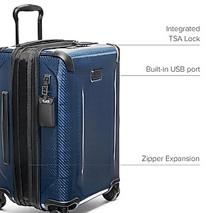 TUMI - Tegra-Lite International Expandable 4 Wheeled Carry-On - Carry On Luggage with Spinner Wheels & TSA Luggage Lock - Blue