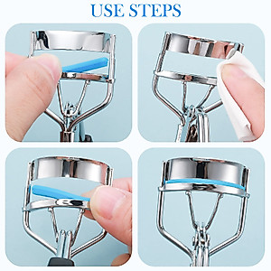 Zhehao Eyelash Curler Refill Eyelash Curler Pad Silicone Rubber Curler Replacement Refill Pad for Universal Eyelash Curler with Clear Storage Box (Blue, Light Blue, Green 2, White)