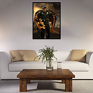 Tangbr DIY 5D Diamond Painting by Number Kits,diamond painting kits for adults beginner for Decoration Angel Police and Flag 11.8x15.7in 1 Pack