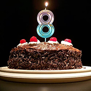 Birthday Candles Number 5 Pink to Green Gradient 3th Happy Birthday Number Candle Cake Topper, Cake Numbers Candles for Birthday Party Anniversary Decorations No 50 51 53 55 57 58 59 (5, Pink Green)