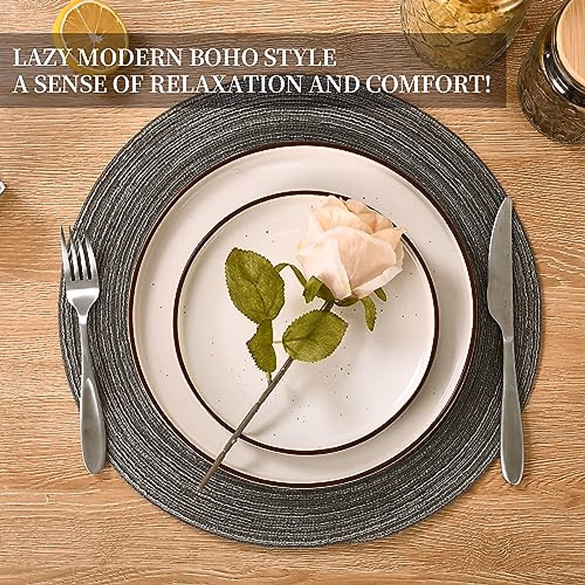 Dessert Plate Set Salad Plates - Modern Rustic Ceramic Plate Sets for 6 - Porcelain Appetizer Plates - 8" Serving Plates for Breakfast | Lunch | Dinner - Microwave and Dishwasher Safe - Vanilla White