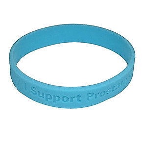 Jeirles Wholesale 25 Light Blue Prostate Cancer Awareness I Support Prostate Cancer Awareness Everyday - 100% Medical Grade Silicone Bracelets (25 Bracelets)