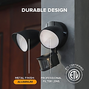 LUTEC 32W 2500 Lumen LED Security Lights Motion Sensor Light Outdoor, 5000K Daylight, IP54 Waterproof, Dusk to Dawn, Motion Detector Flood Light for Garage, Yard, Porch-Black