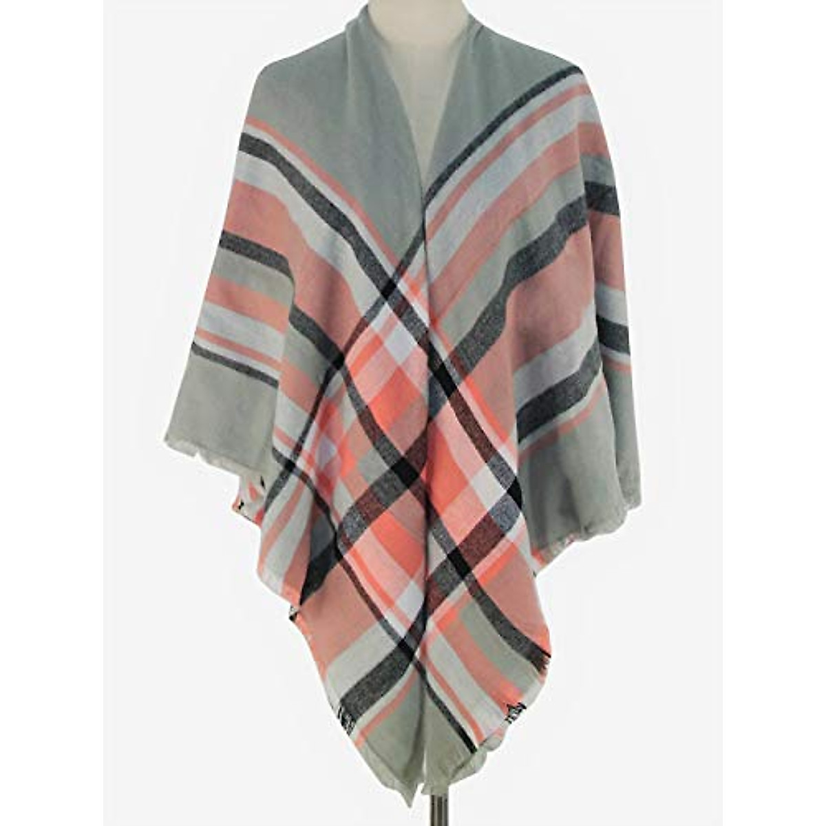 EasySmile Womens Buffalo Plaid Blanket Scarf Long Shawls Warp Fashion Tartan Knit Winter Warm Cashmere Lattice Scarves